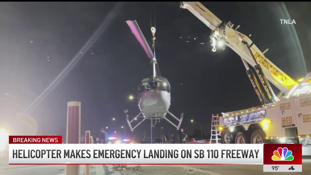 Helicopter makes emergency landing on southbound 110 Freeway – NBC Los ...