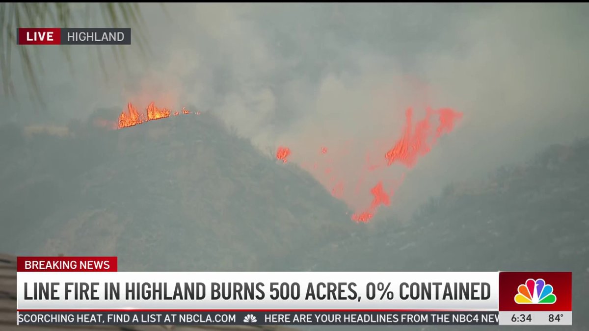Evacuation warnings issued for Line Fire in Highland – NBC Los Angeles