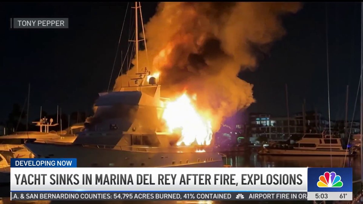 Yacht with fireworks goes up in flames in Marina del Rey – NBC Los Angeles