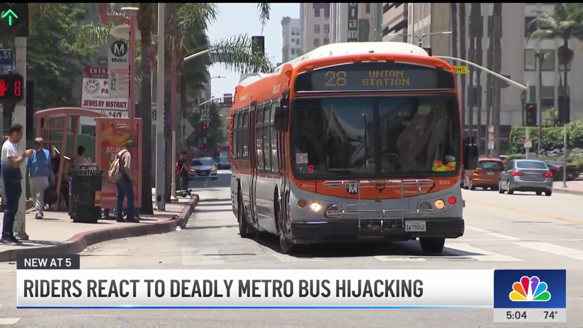 Metro riders react to bus’ deadly hijacking – NBC Los Angeles