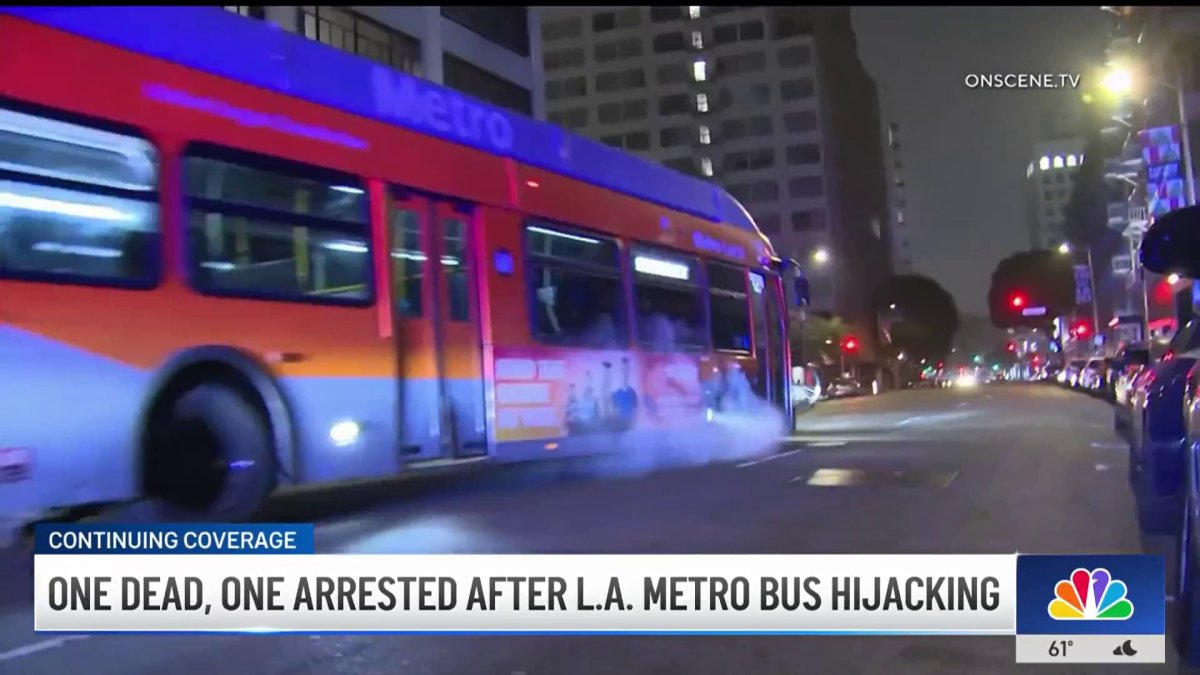 One dead, one arrested after LA Metro bus hijacking – NBC Los Angeles