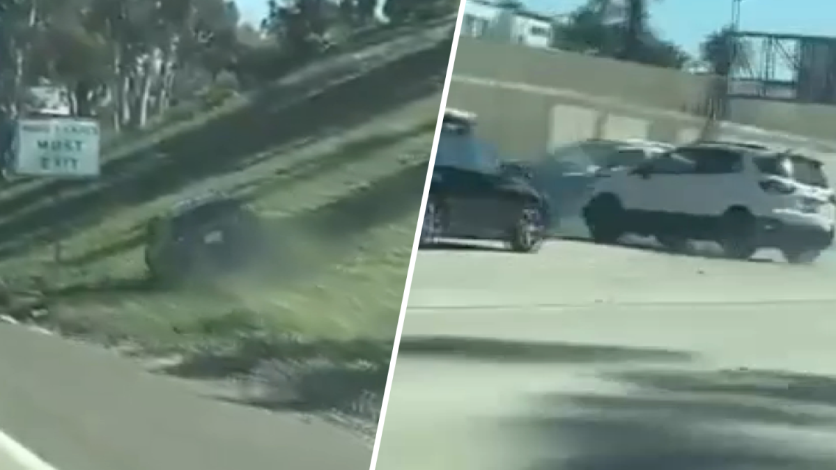 Erratic driver slams into other car on San Diego freeway – NBC Los Angeles
