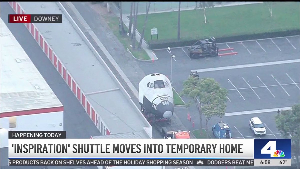 Space shuttle model moves to temporary home in Downey – NBC Los Angeles