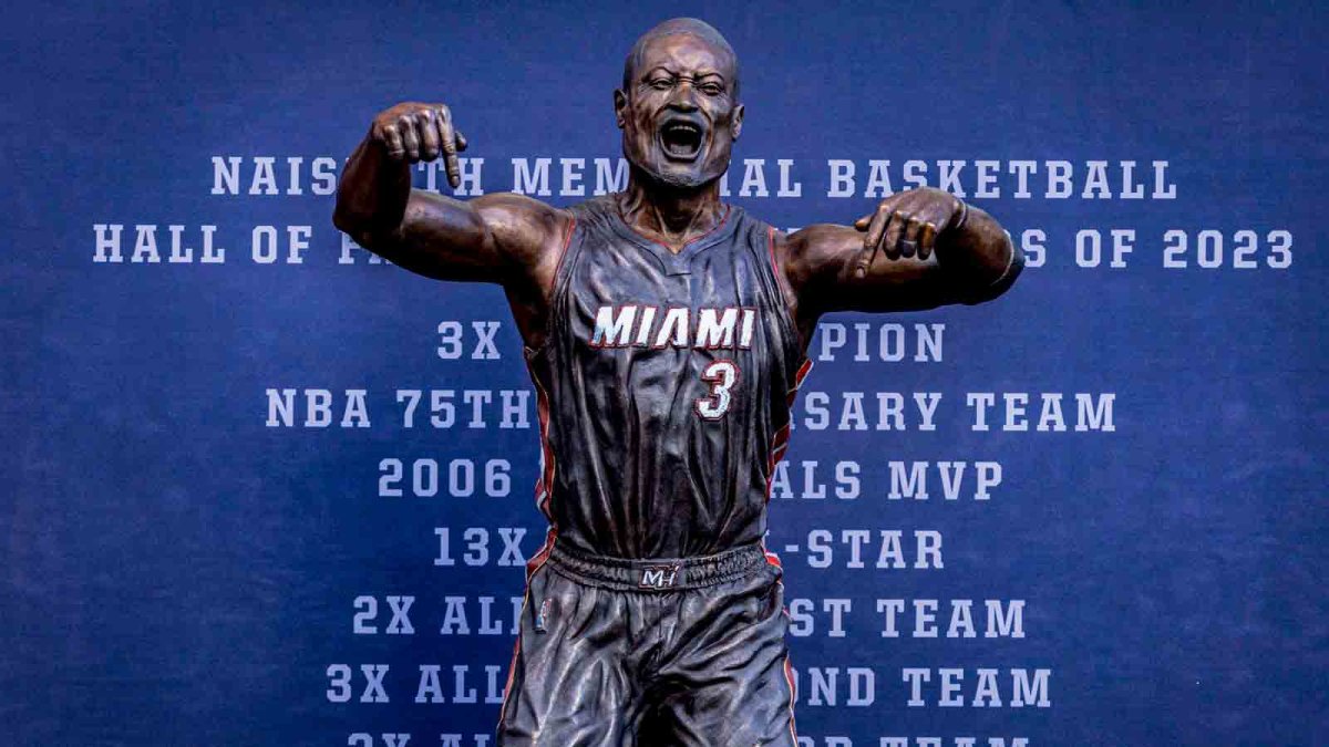 Miami Heat roasted by fans for unrecognizable Dwyane Wade statue – NBC ...