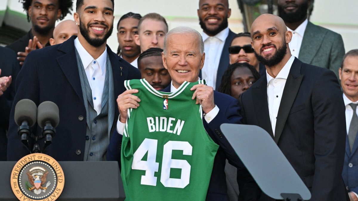 Boston Celtics at White House: NBA champions visit Biden – NBC Los Angeles