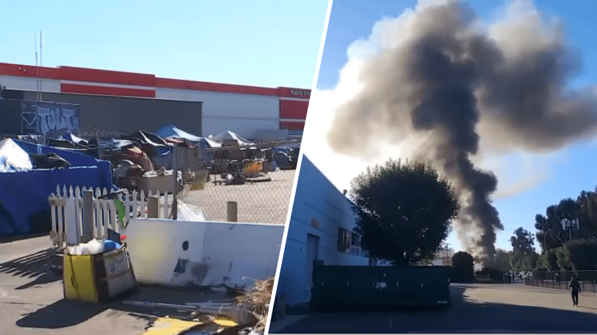 Homeless encampment fire in Van Nuys raises alarm bells – NBC Los Angeles