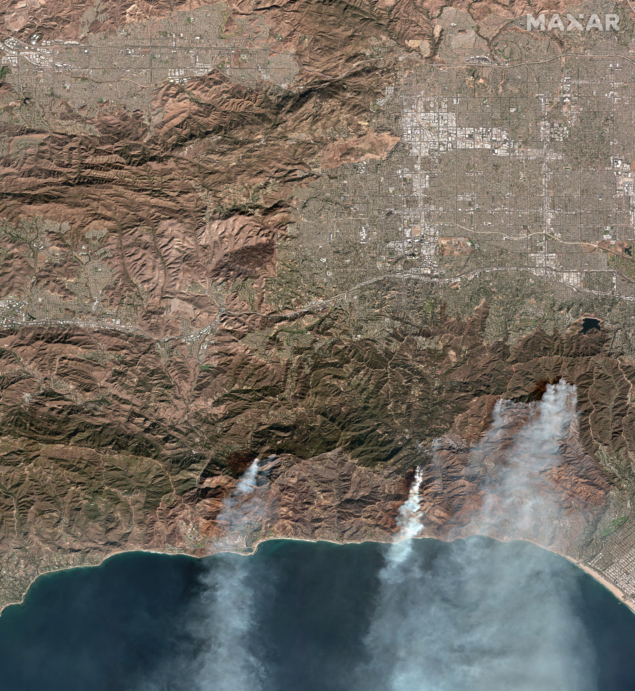 Satellite images show wildfires burning in Southern California – NBC ...