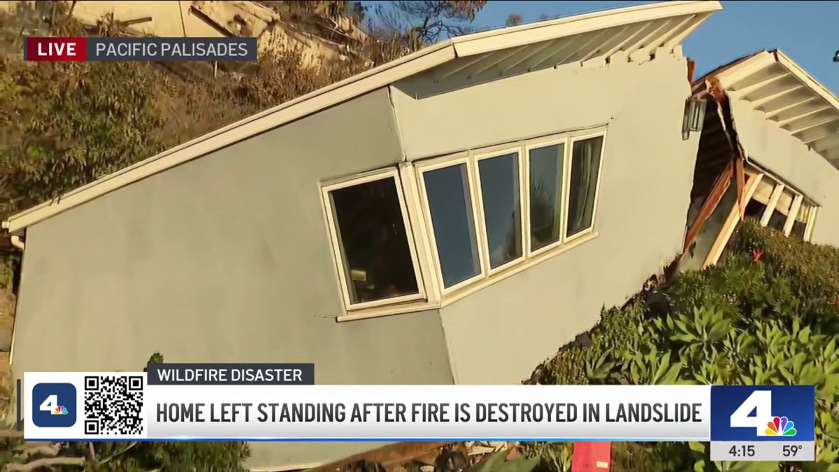 Home split in half from landslide after withstanding Palisades Fire – NBC Los Angeles