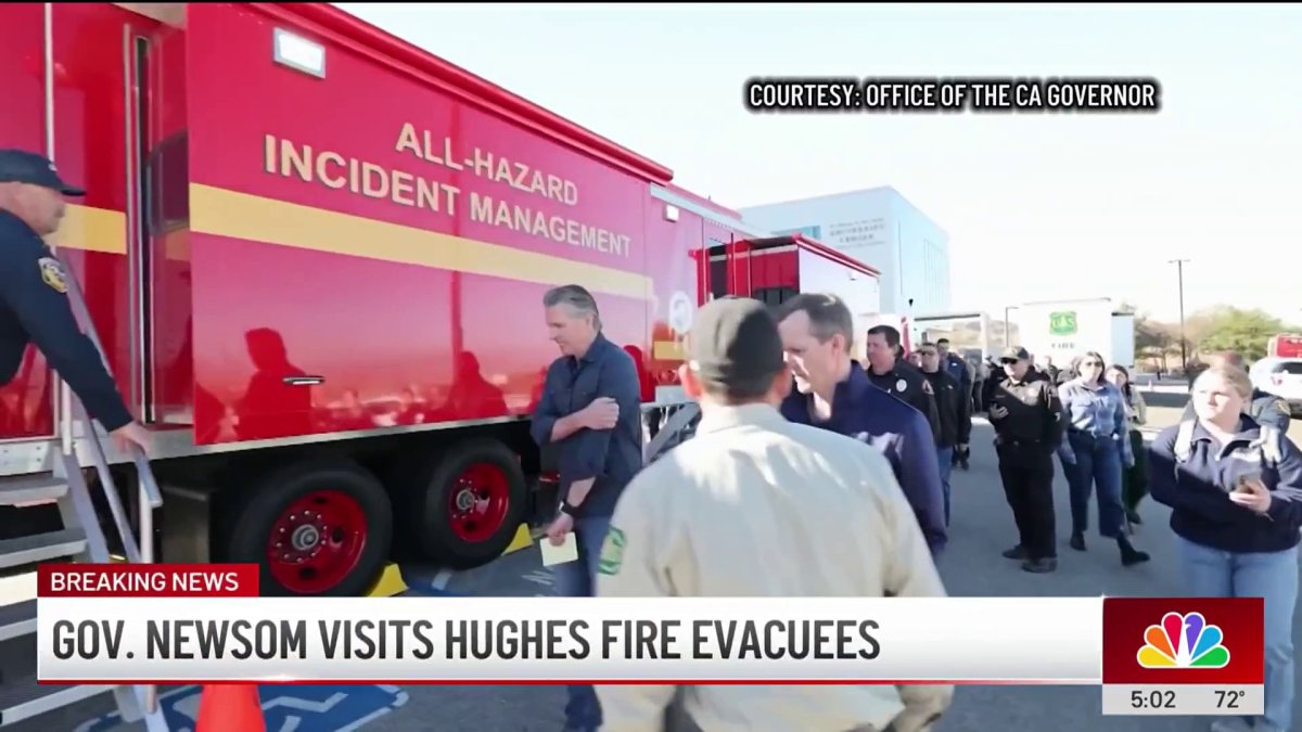 Governor Newsom visits Hughes Fire evacuees – NBC Los Angeles