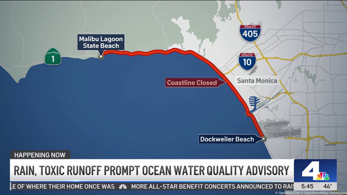 Rain, toxic runoff prompt ocean water quality advisory – NBC Los Angeles
