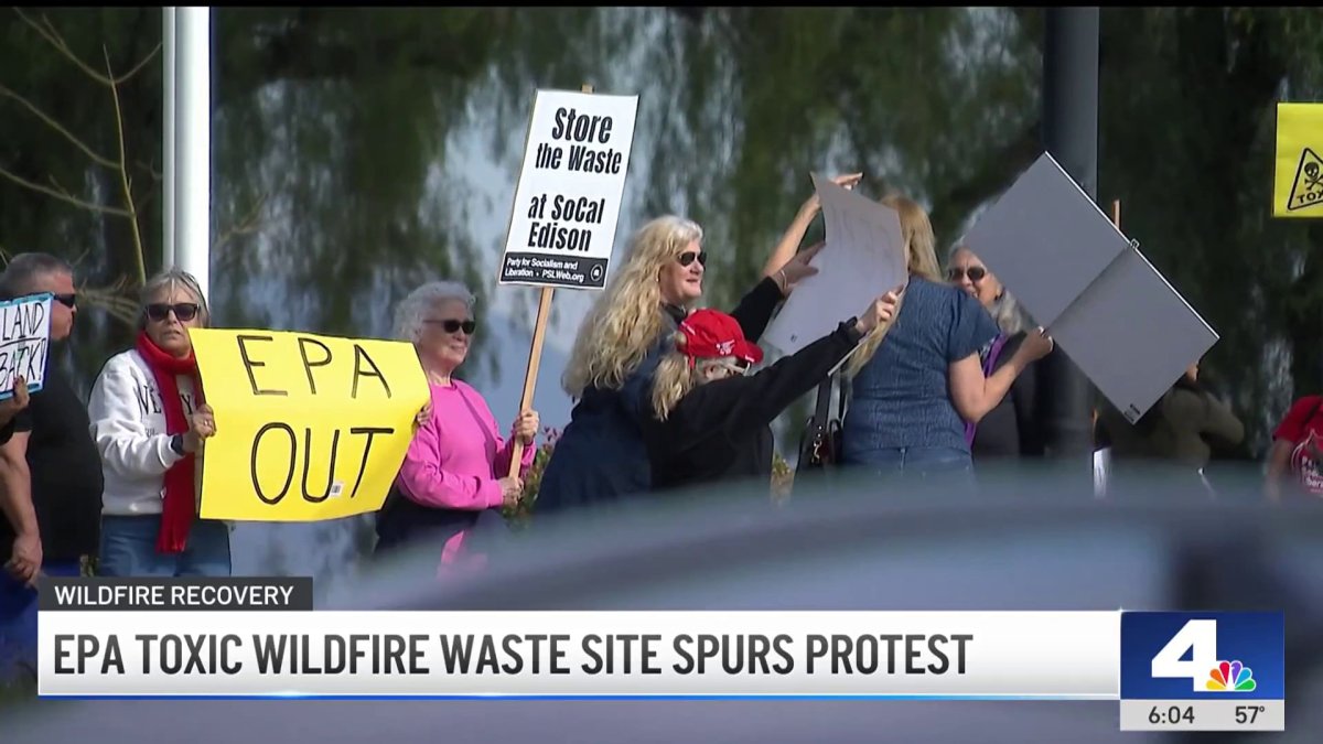 EPA toxic wildfire waste site spurs protest from community – NBC Los ...