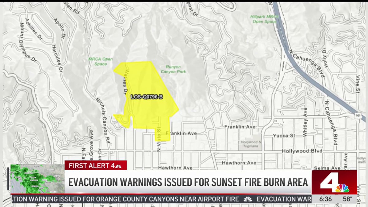 Evacuation warnings issued for Sunset Fire burn area – NBC Los Angeles