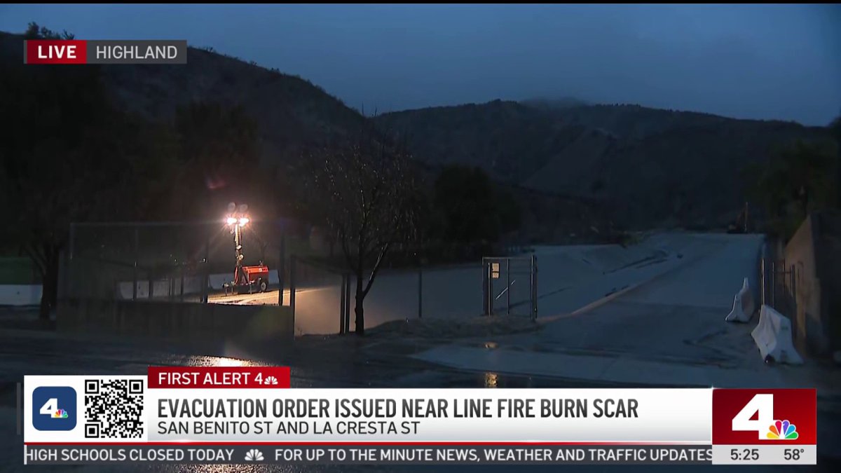 Evacuation ordered amid storm near line fire burn scar in Highland ...