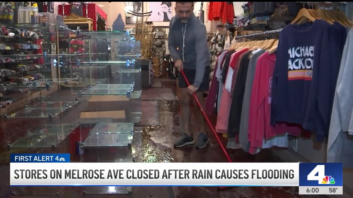 Stores along Melrose closed after rain causes flooding – NBC Los Angeles