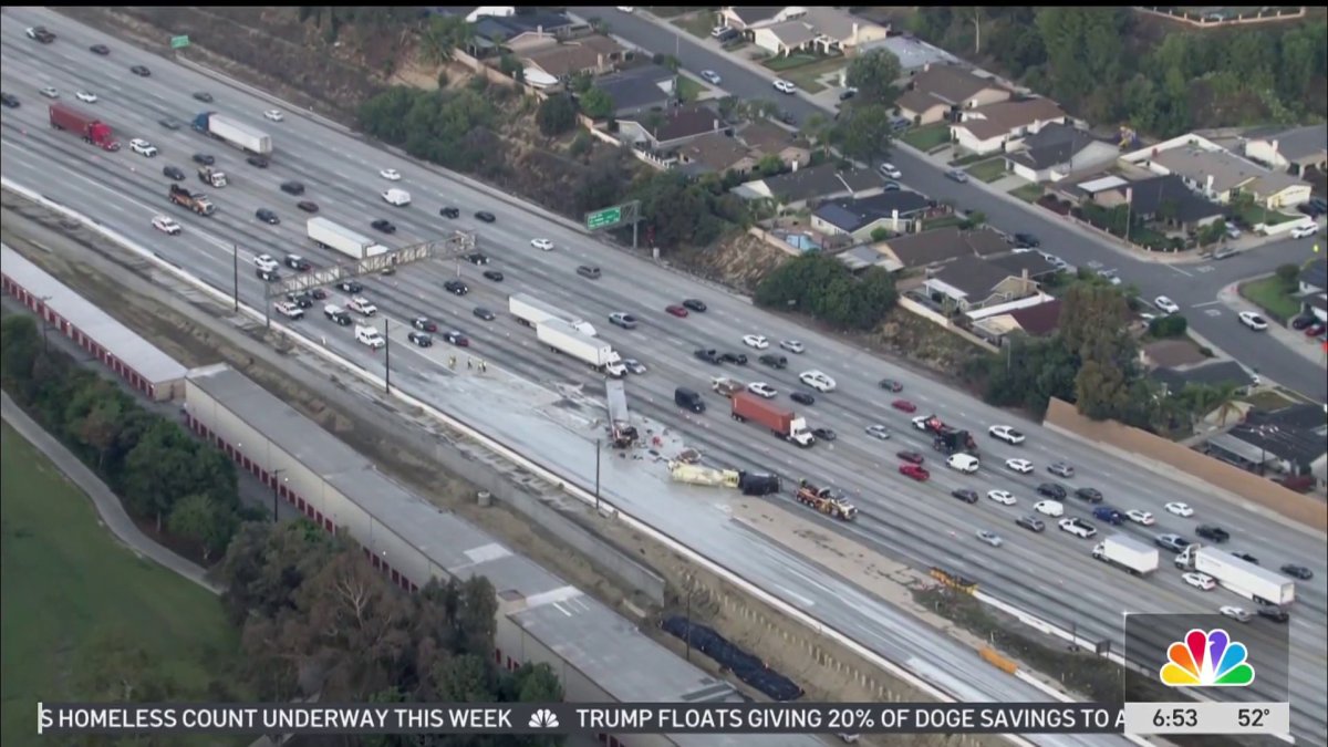 1 killed in big rig crash on 60 Freeway in Diamond Bar – NBC Los Angeles
