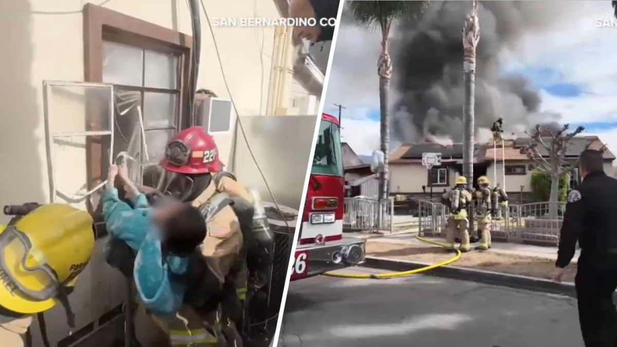 Video: San Bernardino firefighters rescue woman from burning home – NBC ...