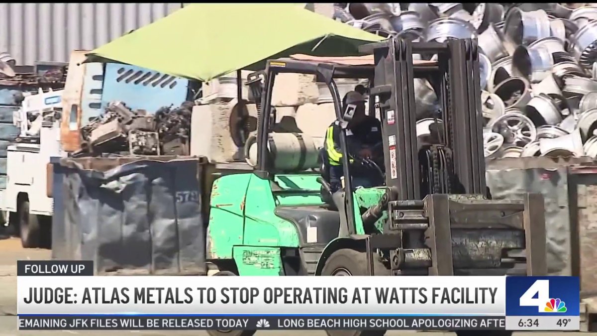Judge: Atlas Metals to stop operating at Watts facility – NBC Los Angeles
