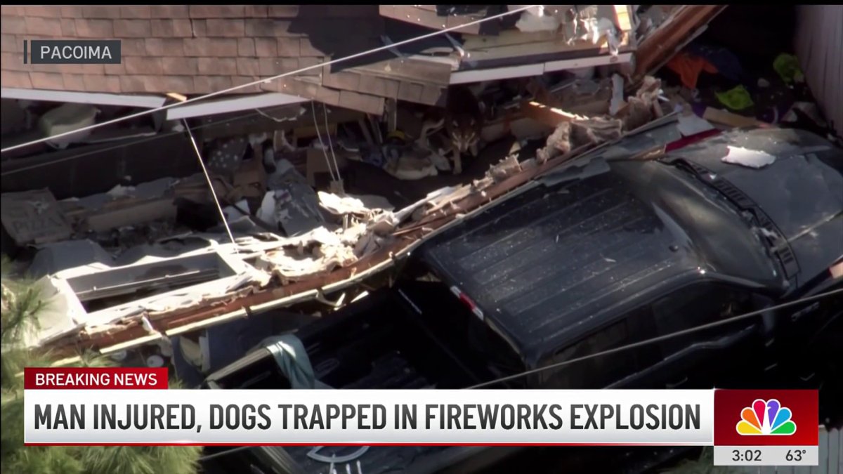 Fireworks explosion leaves man injured and dogs trapped – NBC Los Angeles