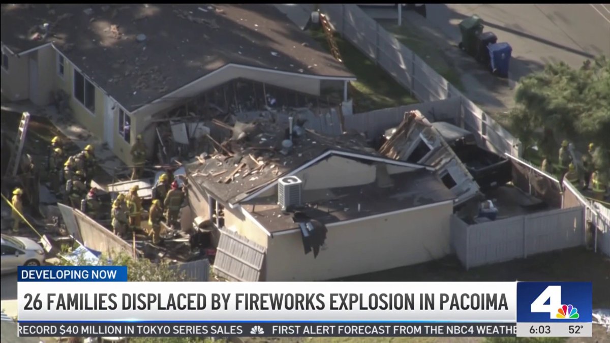 26 families displaced by fireworks explosion in Pacoima – NBC Los Angeles