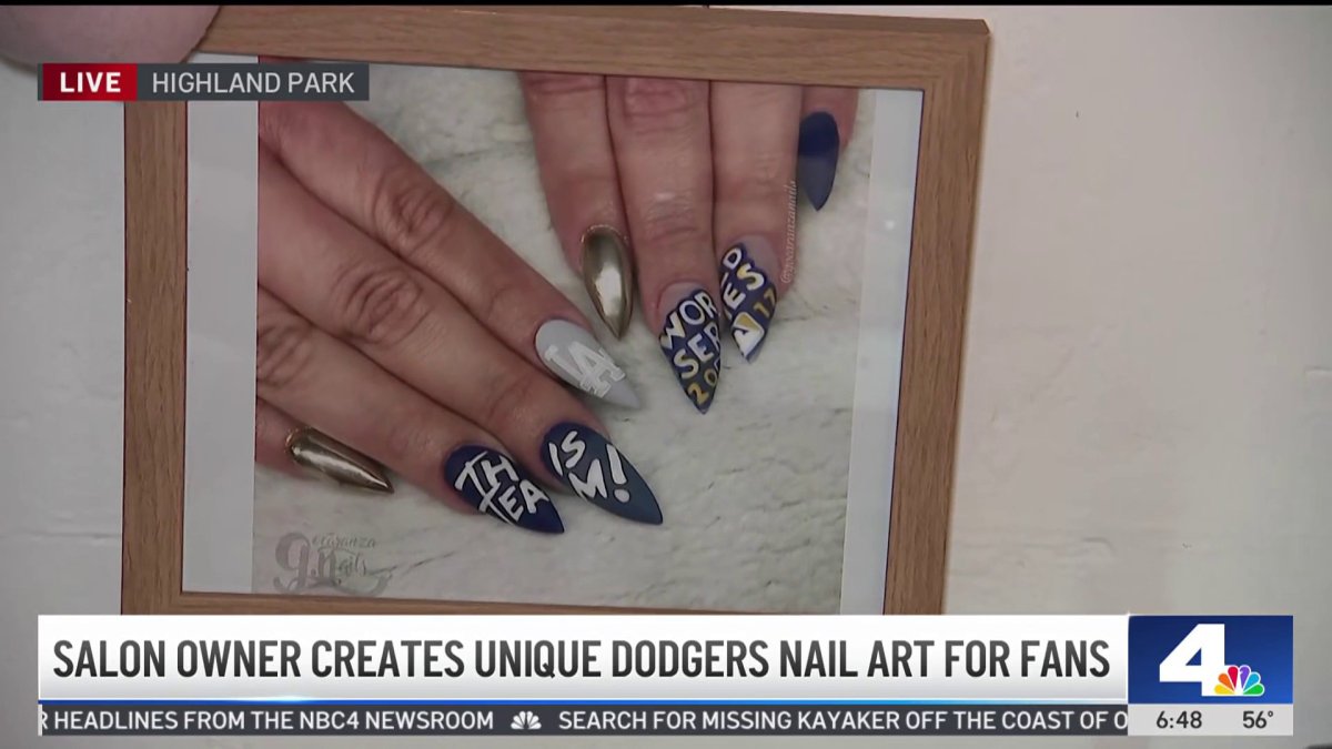 Salon owner creates unique Dodgers nail art for fans – NBC Los Angeles