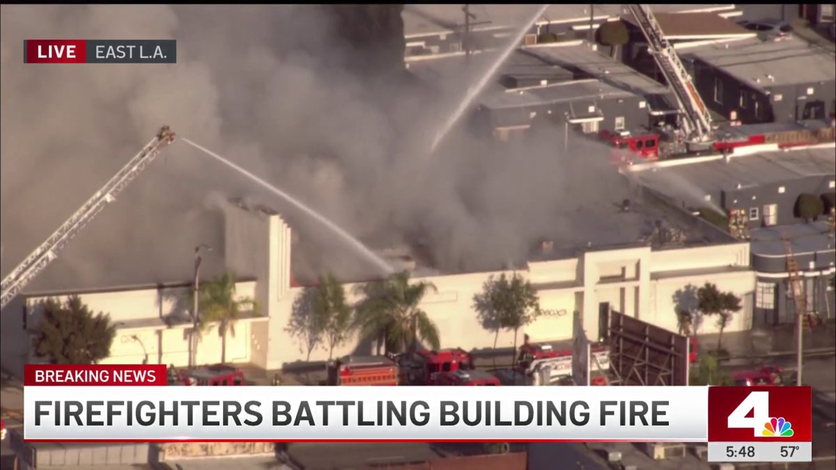 Fire crews battle building fire near Citadel Outlets – NBC Los Angeles