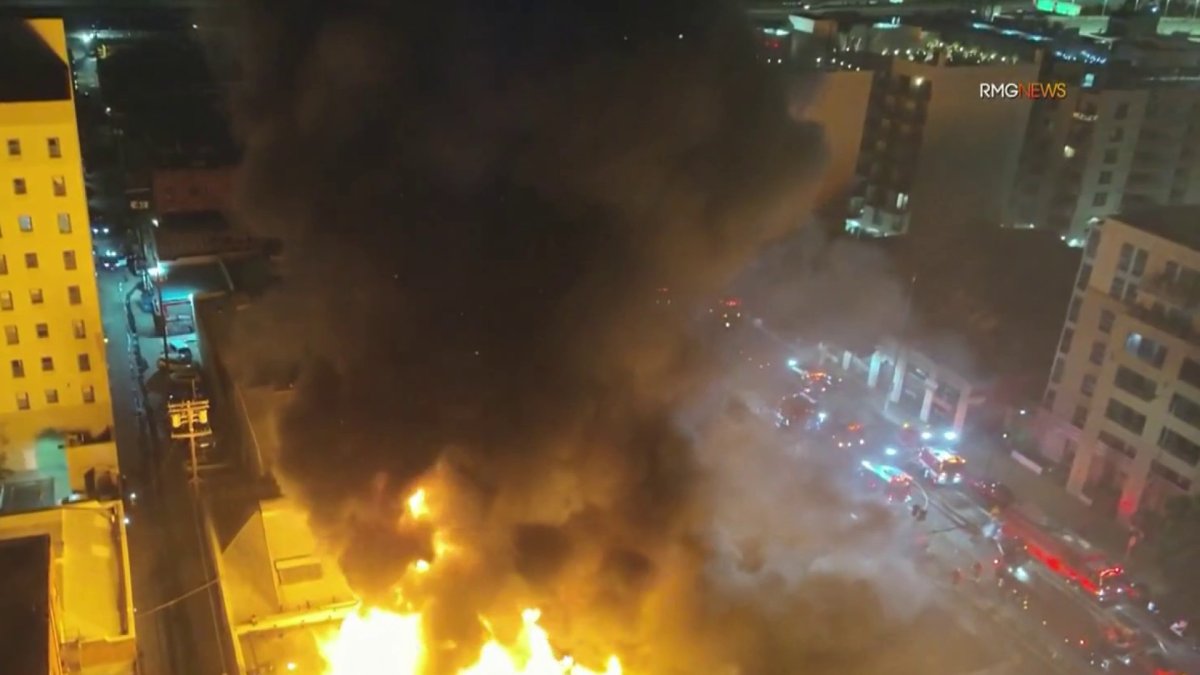 LAFD arson investigators on scene of building fire in downtown LA – NBC ...