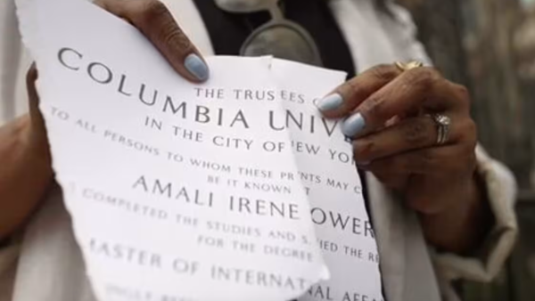 Columbia University alumni rip up their diplomas in protest – NBC Los ...