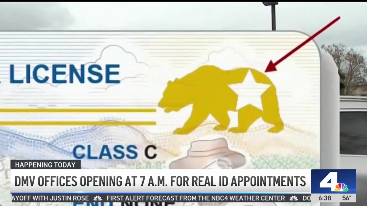 DMV offices opening an hour earlier for Real ID appointments – NBC Los ...