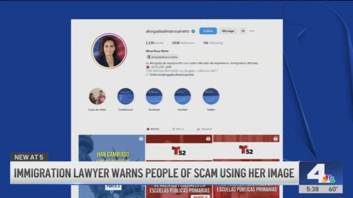 Immigration lawyer warns people of scam using her image – NBC Los Angeles