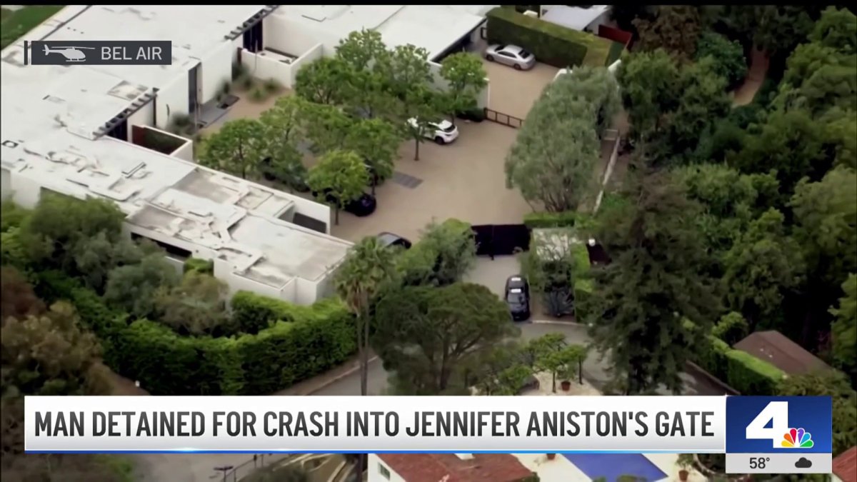 Radio call released after man crashes into Jennifer Aniston’s home gate – NBC Los Angeles
