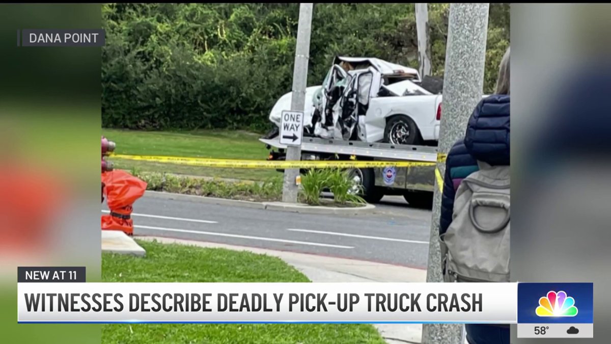Witnesses describe deadly pick-up truck crash in Dana Point – NBC Los ...