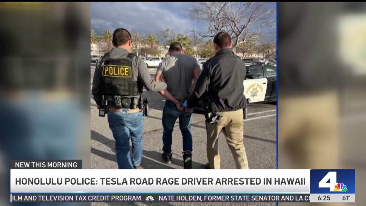 LA Tesla road rage driver arrested in Hawaii – NBC Los Angeles