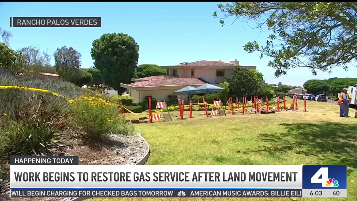 Process to restore gas service after land movement in Rancho Palos ...