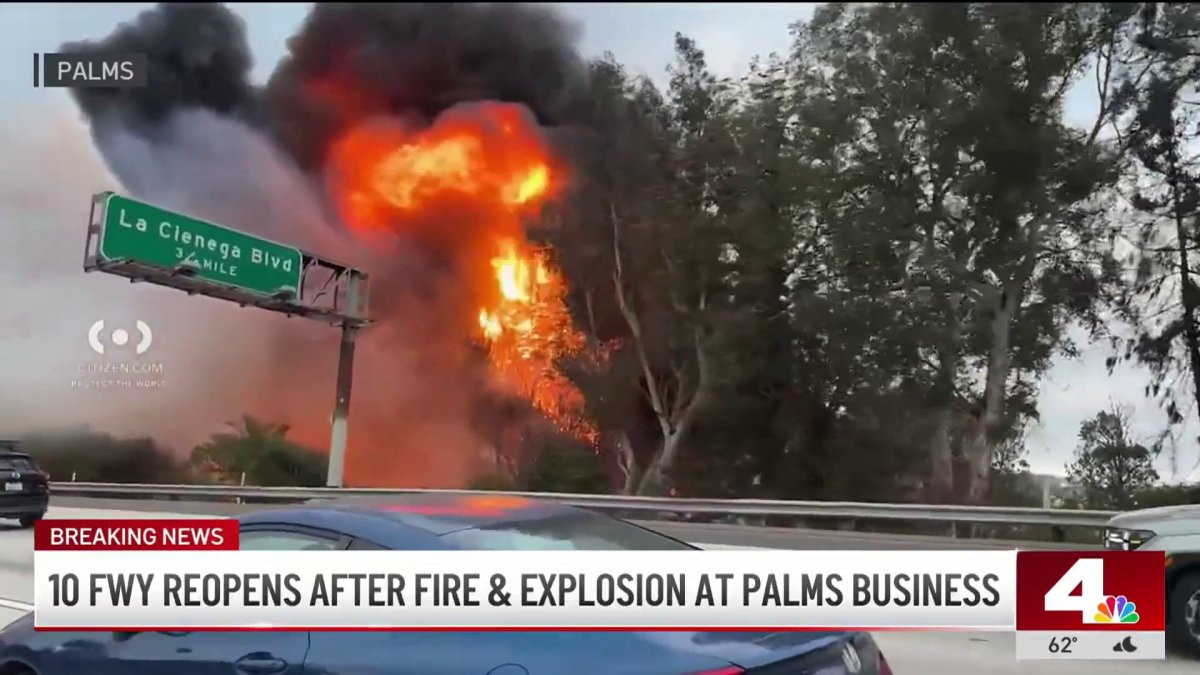 10 Freeway reopens after fire, explosion at Palms business – NBC Los ...