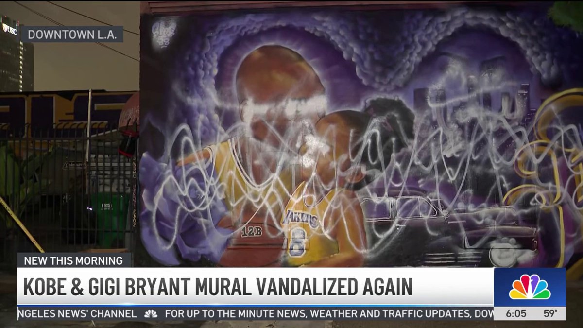 Kobe and Gigi Bryant mural vandalized again – NBC Los Angeles