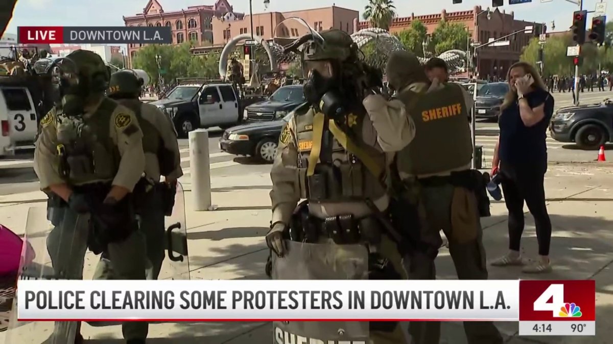 Dispersal order at downtown LA protest leads to flash bang deployments ...