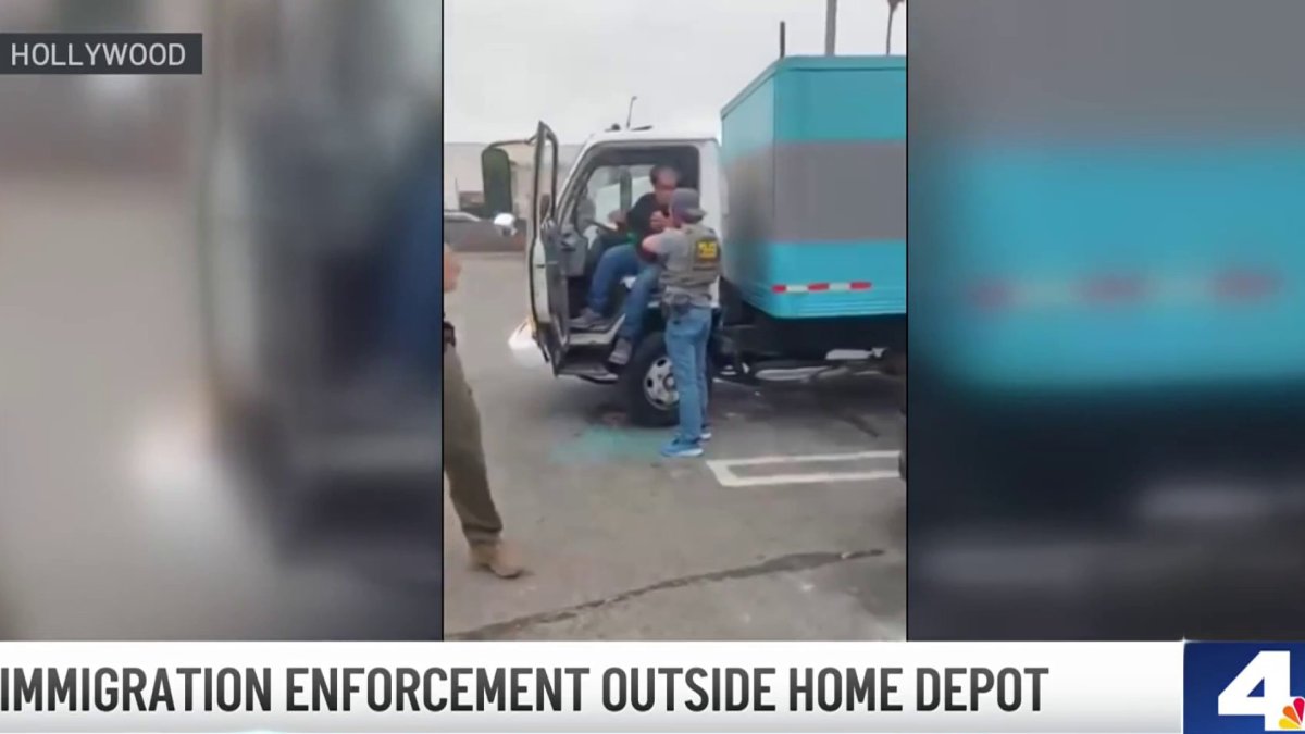 Federal agents seen detaining day laborers outside a Home Depot in Hollywood – NBC Los Angeles