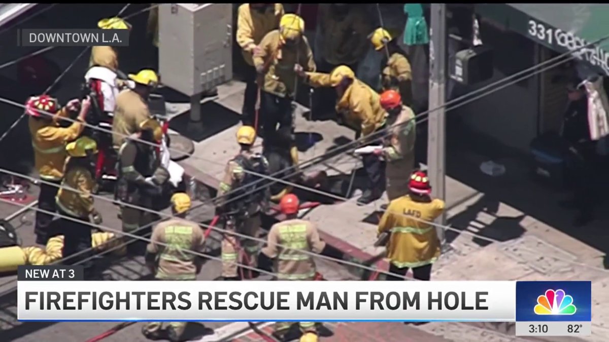 Man rescued after being trapped inside manhole in downtown LA – NBC Los ...