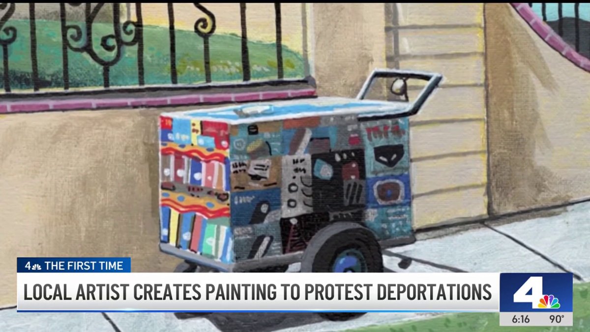 LA cartoonist creates painting to protest deportations, ICE raids – NBC ...