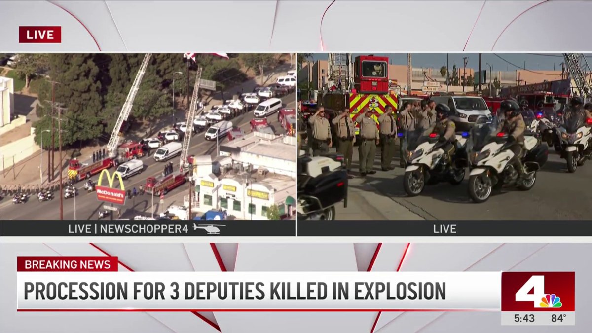 Emotional procession for 3 LASD deputies killed in explosion – NBC Los Angeles