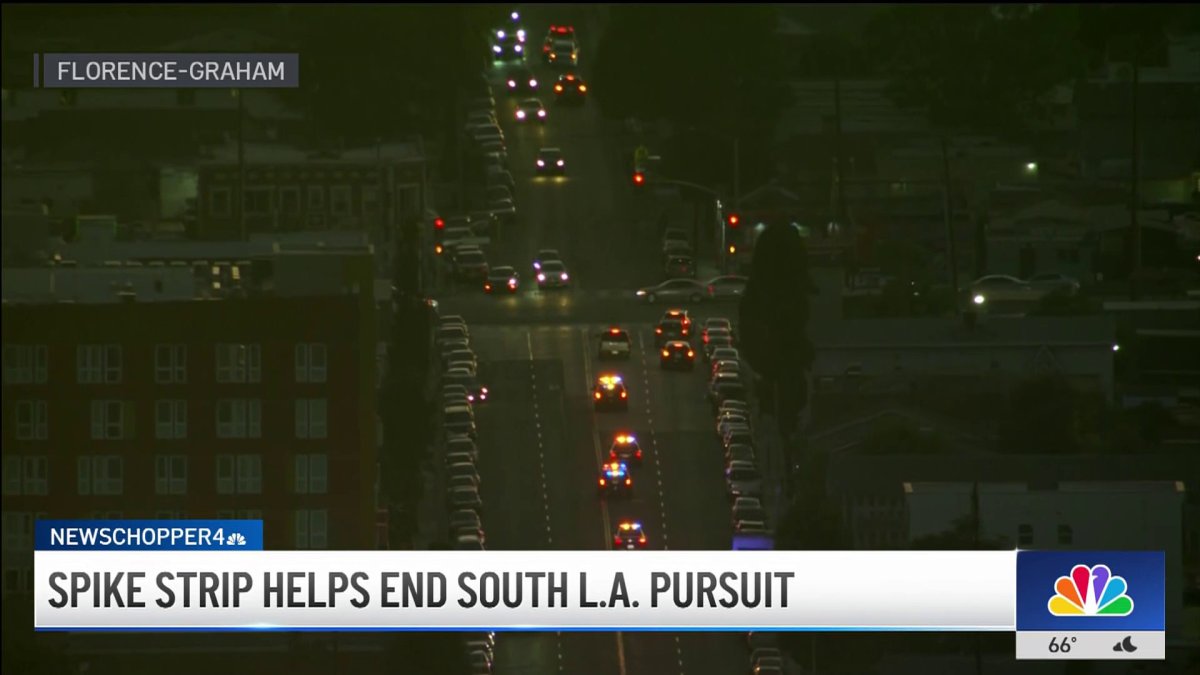 Spike strip deployment leads to termination of car chase in South LA ...