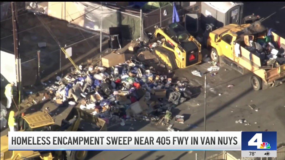 Officials clean up long standing homeless encampment in Van Nuys – NBC ...
