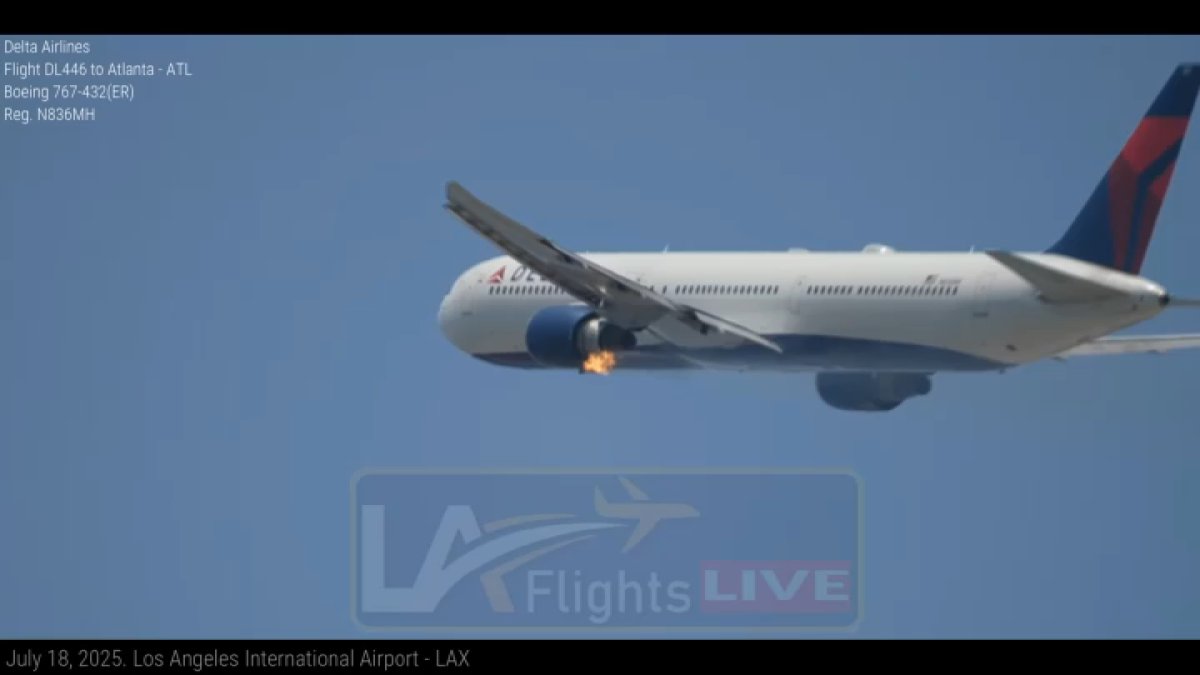 Engine flames force Delta flight to make emergency landing at LAX – NBC ...
