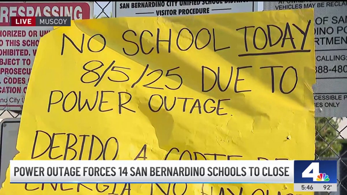 Power outage forces 14 San Bernardino schools to close – NBC Los Angeles