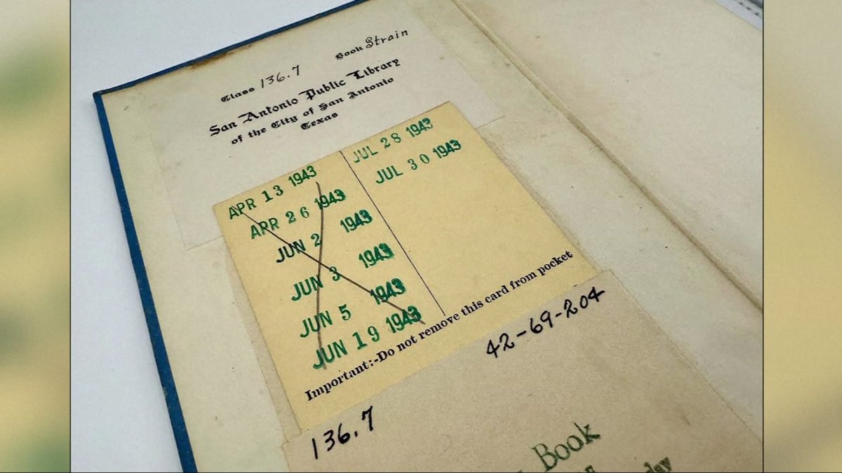 Texas library received overdue library book 82 years late – NBC Los Angeles