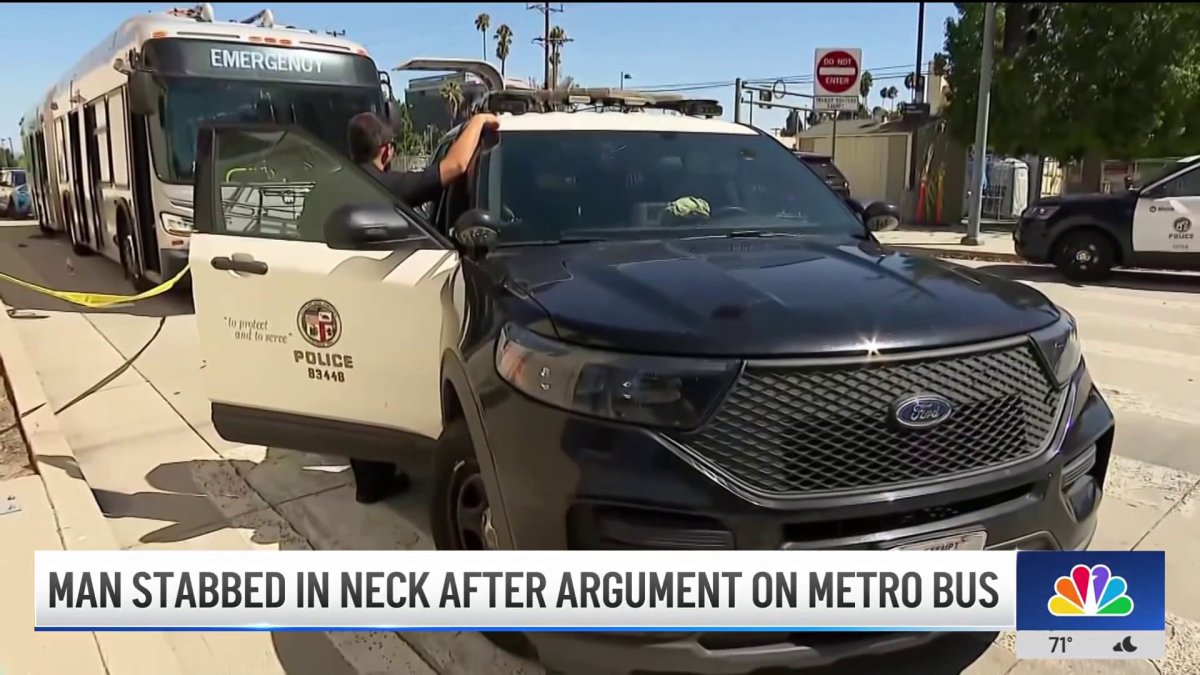 Arrest made after man is stabbed in neck on Metro bus in North ...