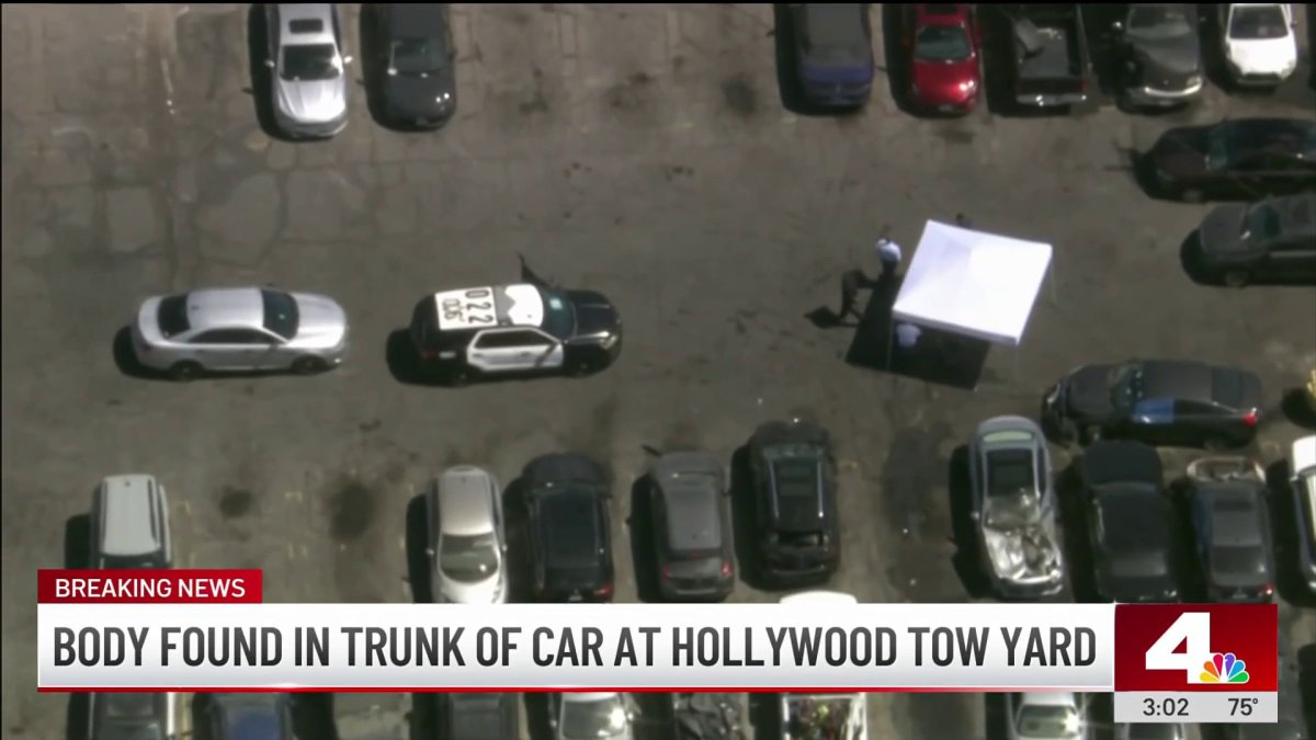 Body found in bag inside impounded car at LA tow yard – NBC Los Angeles