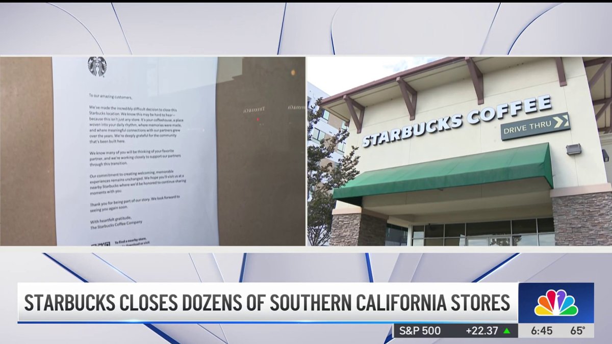Starbucks closes dozen of SoCal stores – NBC Los Angeles