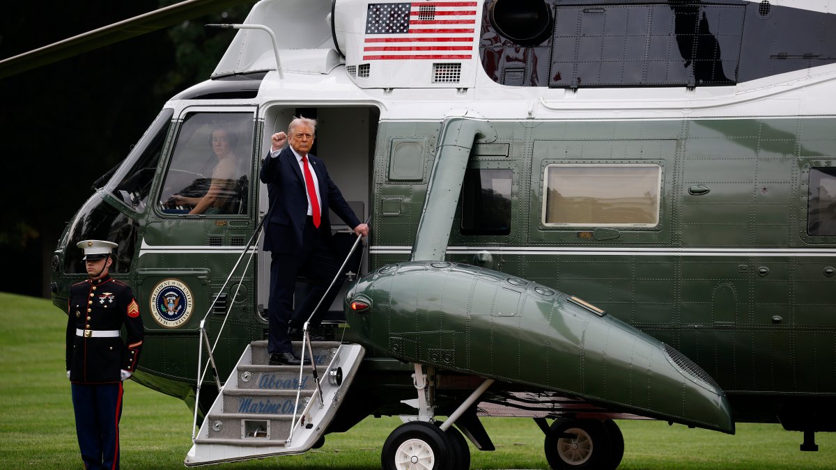 Man charged with shining laser at Marine One with Trump aboard – NBC Los Angeles