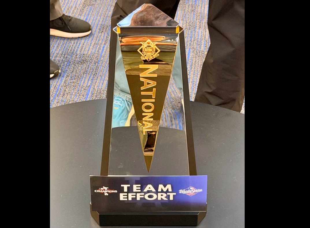 Shohei Ohtani changes the plaque on his NLCS MVP trophy with a ...